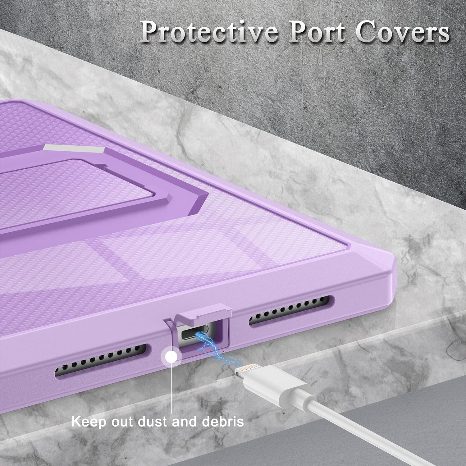 Soke for iPad Mini 6th Generation Case 2021 Released, with Built-in Screen Protector, Rugged Shockproof Full Protective Cover with Pencil Holder & Kickstand for Apple iPad Mini 6 8.3 Inch(Violet)