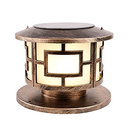 QIAOLI Led Solar Light Solar Light European Style LED Column Head Lamp Fence Door Post Lamp Villa Home Garden Garden Light Outdoor Light Path Lights (Size : 250mm)