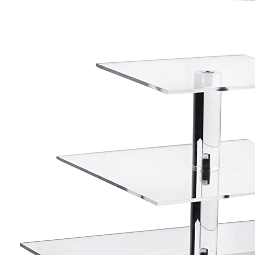 TABLECLOTHSFACTORY 7 Tier Square Heavy Duty Acrylic Crystal Glass Clear Cupcake Dessert Decorating Stand for Birthday Xmas Party Wedding