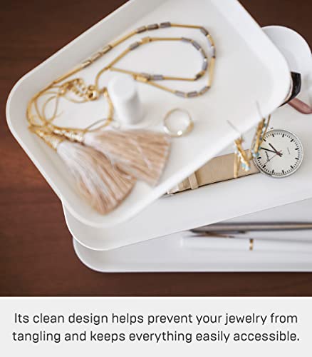 YAMAZAKI home 4724 3-Tier Accessory Tray-Jewelry Holder & Storage Organizer, One Size, White
