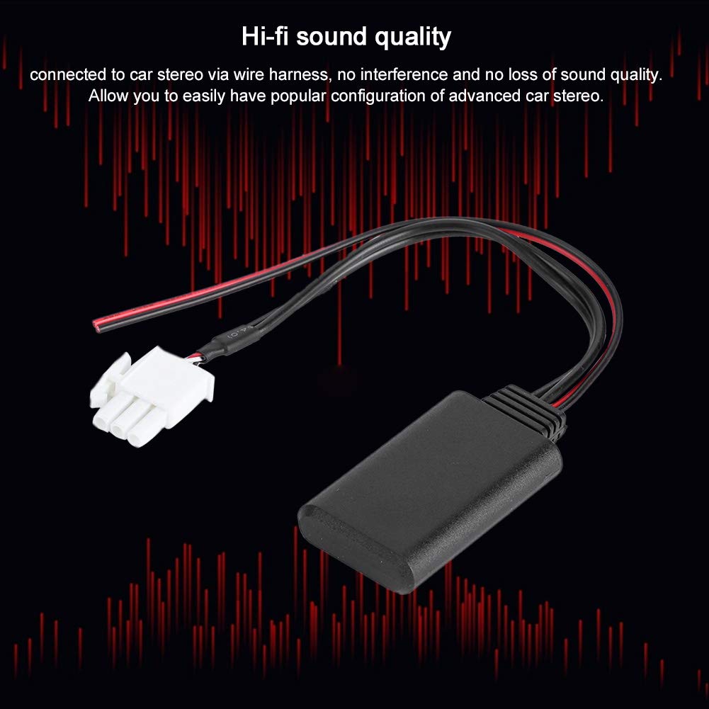 Qiilu 3-Pin AUX Bluetooth Adapter for Honda GL1800 Goldwing Car Bluetooth Wireless Audio Cable Adapter Stereo Music