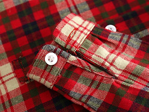 Kimocat Baby Boy Casual Suit 2pcs Cotton Long Sleeve Plaid Button-Down Shirt Pant Outfits Clothes Set (6/12M)