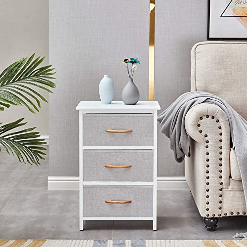 Nothers 3 Drawers Fabric Dresser Storage Organizer, Organizer Unit for Bedroom, Closet, Entryway,Living Room Furniture, Foom Decor,Hallway - Light Grey