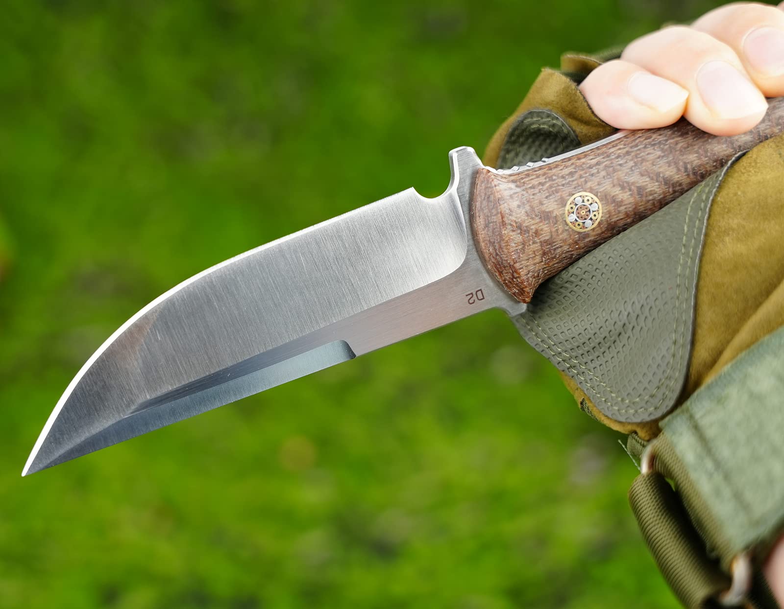 VALKNUT Fixed Blade Knife, D2 Steel Blade Full Tang Knives for Hunting Survival Bushcraft, 4'' Straight Back Blade Outdoor Camping Knife with Micarta Handle and Kydex Sheath