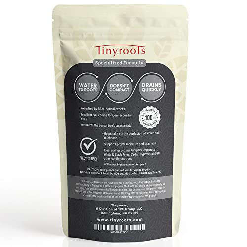 Tinyroots Conifer Bonsai Soil Blend β 2.25 Quarts - Formulated and Pre-Mixed for Junipers, Japanese Black Pines, White Pines, Cedar, Cypress and All Other Conifers