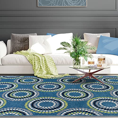 Superior Burgess Collection, 6mm Pile Height with Jute Backing, Quality and Affordable Area Rugs, 6' x 9' Blue