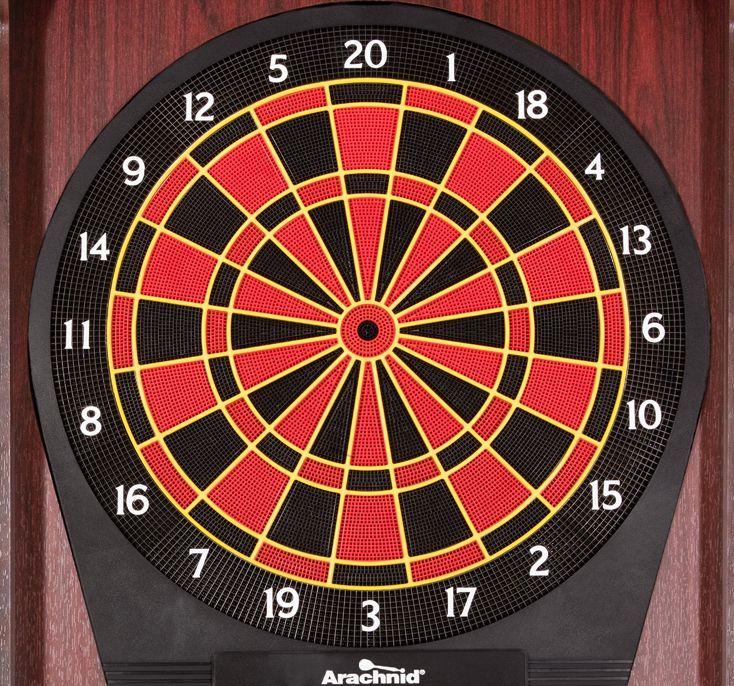 Arachnid Cricket Pro 800 Standing Electronic Dartboard with Cherry Finish, Regulation 15.5” Target Area, 8-Player Score Display and 39 Games Brown