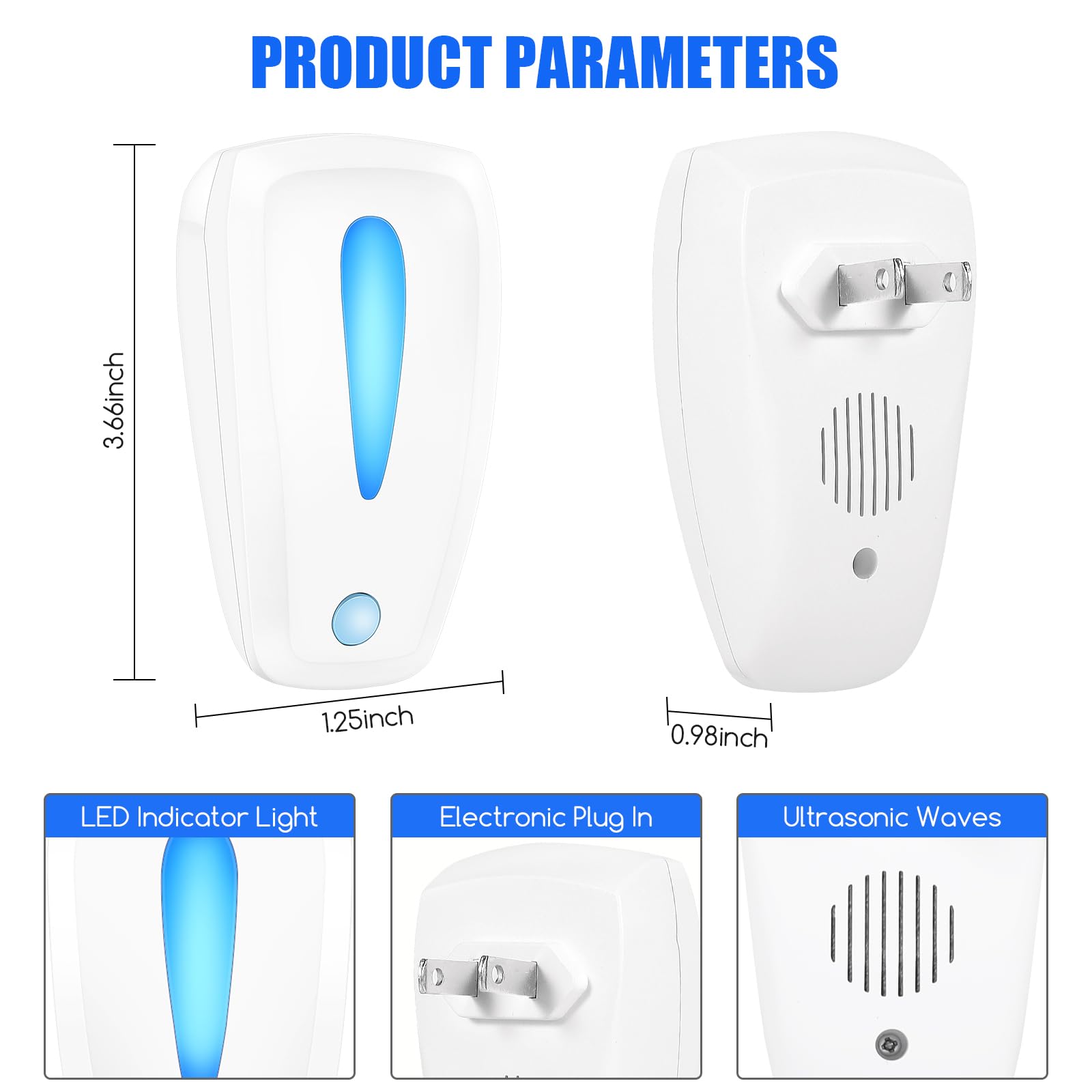 Ultrasonic Pest Repeller Plug in 6 Packs Ultrasonic Electronic Bug Repellent Indoor Pest Control Rat Repeller Mouse Repeller for Home Kitchen Office Warehouse for Mosquito Roach Mice Ant Spider