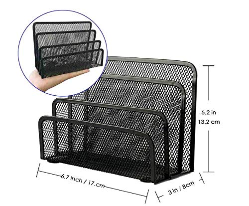 Wikkiv Desktop Mail Organizer 2 Packs Small File Letter sorter for Any Home or Office Desk File Organizer Mail Sorter(6.7''3''5.2'')