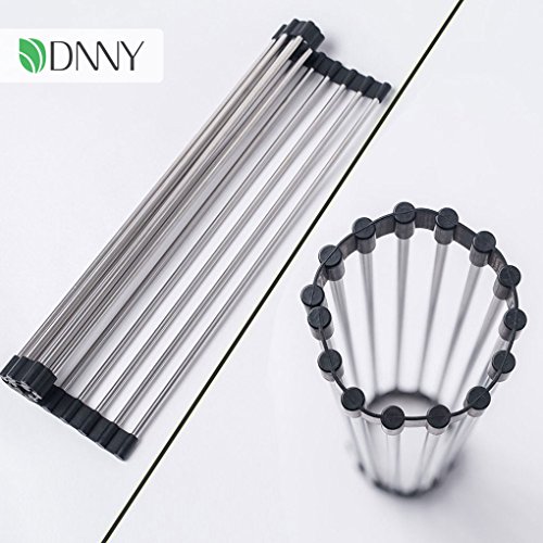Roll Up Dish Drying Rack in Sink Stainless Steel Kitchen Folding Rack Over Sink Dish Drainer16.9ββ(L) x10.2ββ(W)