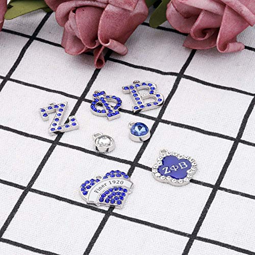 SEIRAA 7PCS Sorority Charms Finer Women Gift Collection for DIY Jewelry Making (DIY Charm)
