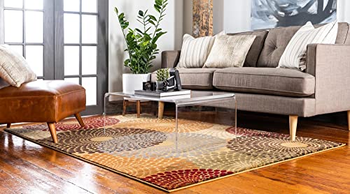 Unique Loom Barista Collection Area Rug - Java (5' 3" x 8' Rectangle, Beige/ Black)