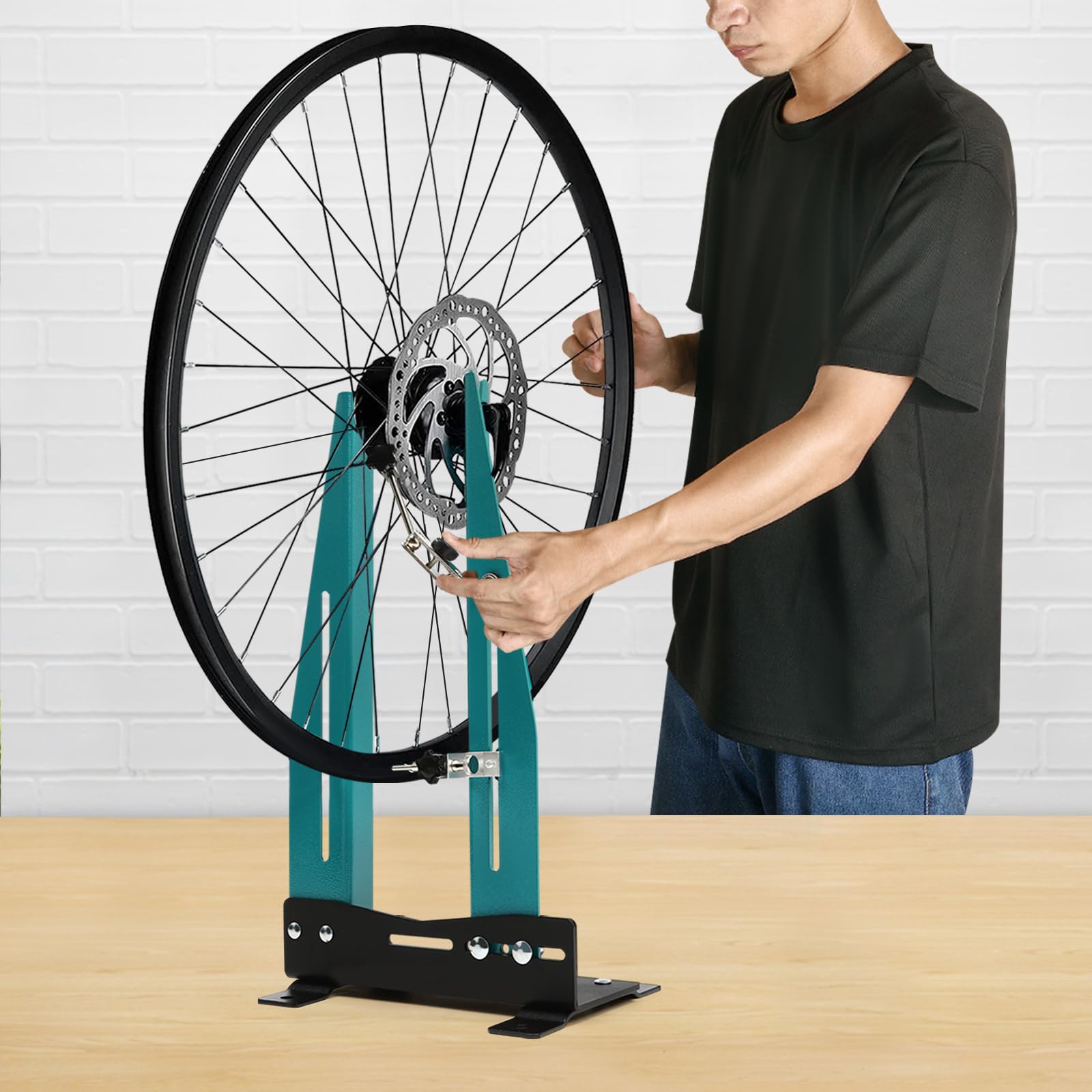 EurHomePlus Wheel Truing Stand - Professional Bicycle Wheel Maintenance, Removable Multi-Function Bicycle Wheel Alignment Repair Tool, for 16-27.5 inches Mountain Bike Wheelsets