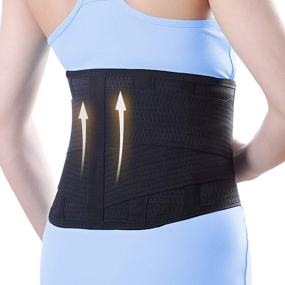 TANGIST Summer Back Support Lumbar Belt,Man and Woman Pain Relief Back Brace – Prevents Injury & Improves Sciatica,self-Heating Features (Color : Black, Size : L)