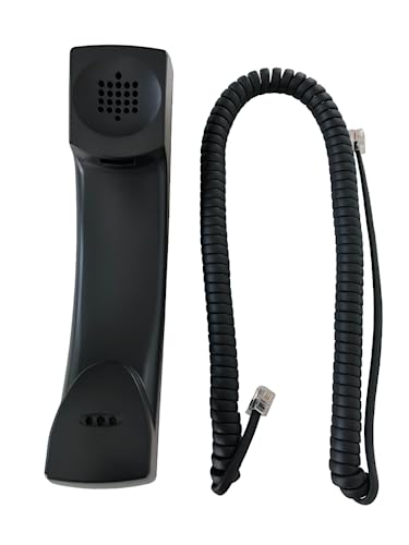 The VoIP Lounge Replacement HD Voice Handset with Curly Cord for Polycom VVX Series IP Phones 300 301 310 311 400 401 410 411 500 501 600 601 1500 Black (Please See Full Description Below)