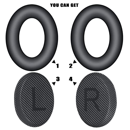 QC35 Replacement Pads Parts QC35 ii Earpads Ear Cushion Accessories Compatible with QuietComfort 35 II QuietComfort 35 (Series I) Wireless Gaming Headset.(Black)