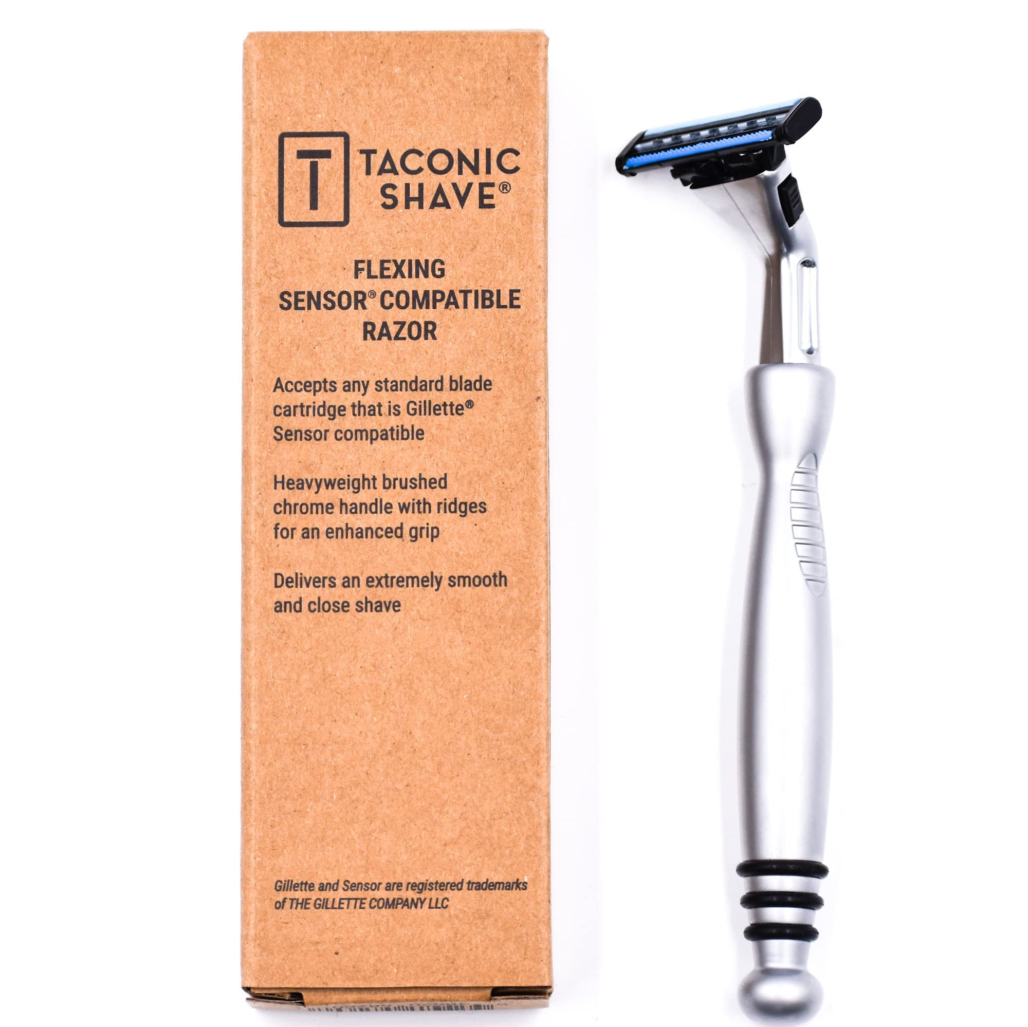 Taconic Shave, Gillette Sensor & Sensor Excel Compatible Heavyweight Triple Blade Pivot Head Razor, Includes 1 Preloaded Blade - Delivers a Smooth, Close & Comfortable Shave