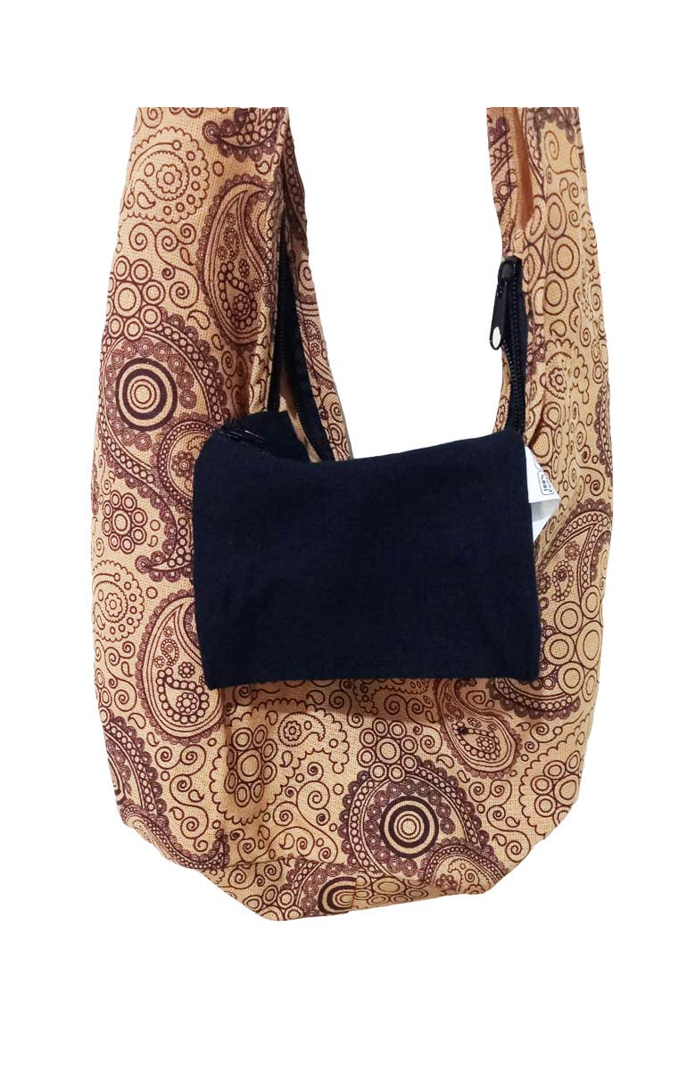 Lovely Creations's Hippie Boho New Elephant Crossbody Bohemian Gypsy Sling Shoulder Bag"Small" Size (D Brown)