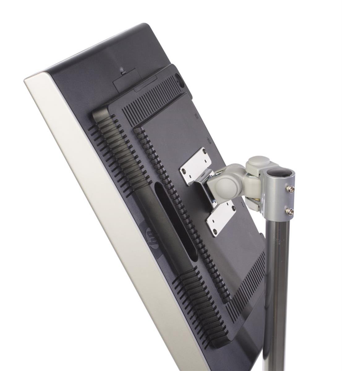 Height-Adjustable Monitor Stand for 12 to 22 inch TVs, Rotates, Swivels and Turns - Silver