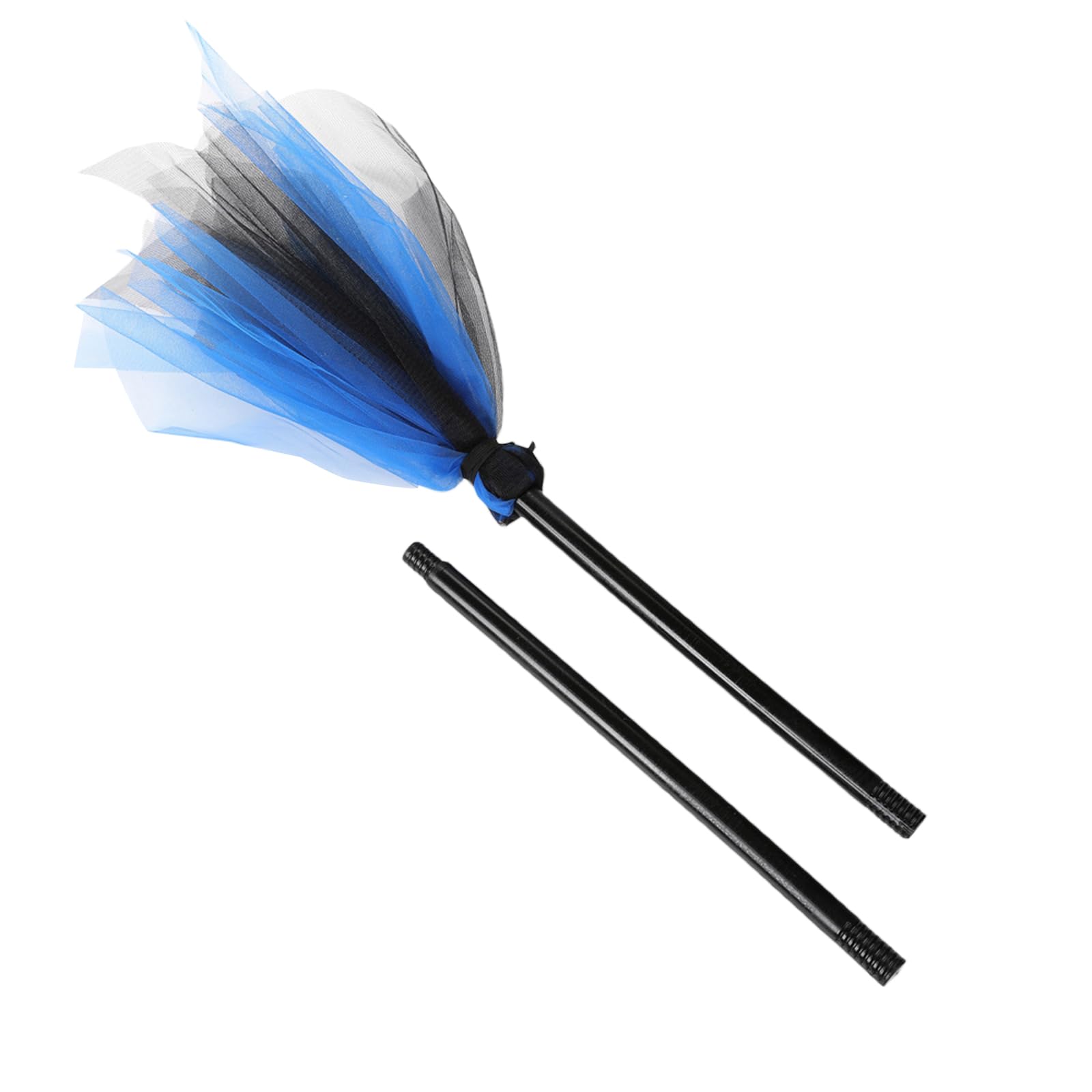 Halloween Witch Broom Retractable Straw Witch Broomstick Cosplay Broom Props Wizard Flying Costume for Halloween Party Decor (Black White, One Size)