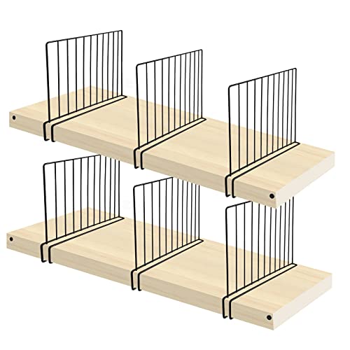 villertech Deep Shelf Dividers, 6 Pcs Metal Shelve Dividers Sturdy Organizer Separator for Garage & Warehouse Storage, Heavy Duty Shelves, 11.8x16.9 inch, Black