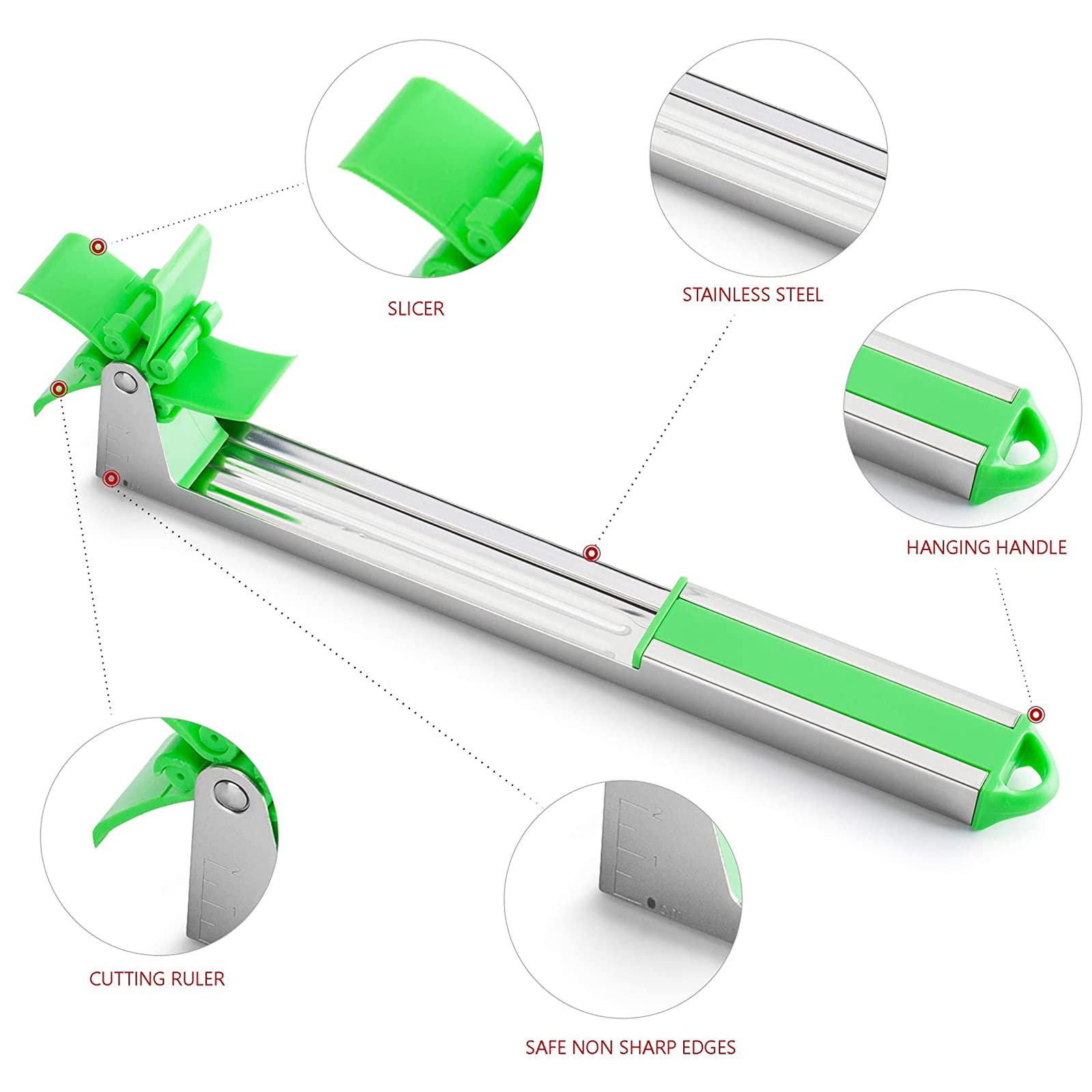 Watermelon Windmill Cutter - Slice a Watermelon in Seconds, 304 Stainless Steel Fruit Slicer Pro Knife - OKMIMI Kitchen Gadgets Tools