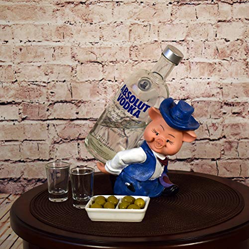 VadiDra Wine Bottle Holder, Animal Wine Holder Stand, Pig Figurine Statue Decor for Home and Kitchen, Gift Ideas for Wine Lovers