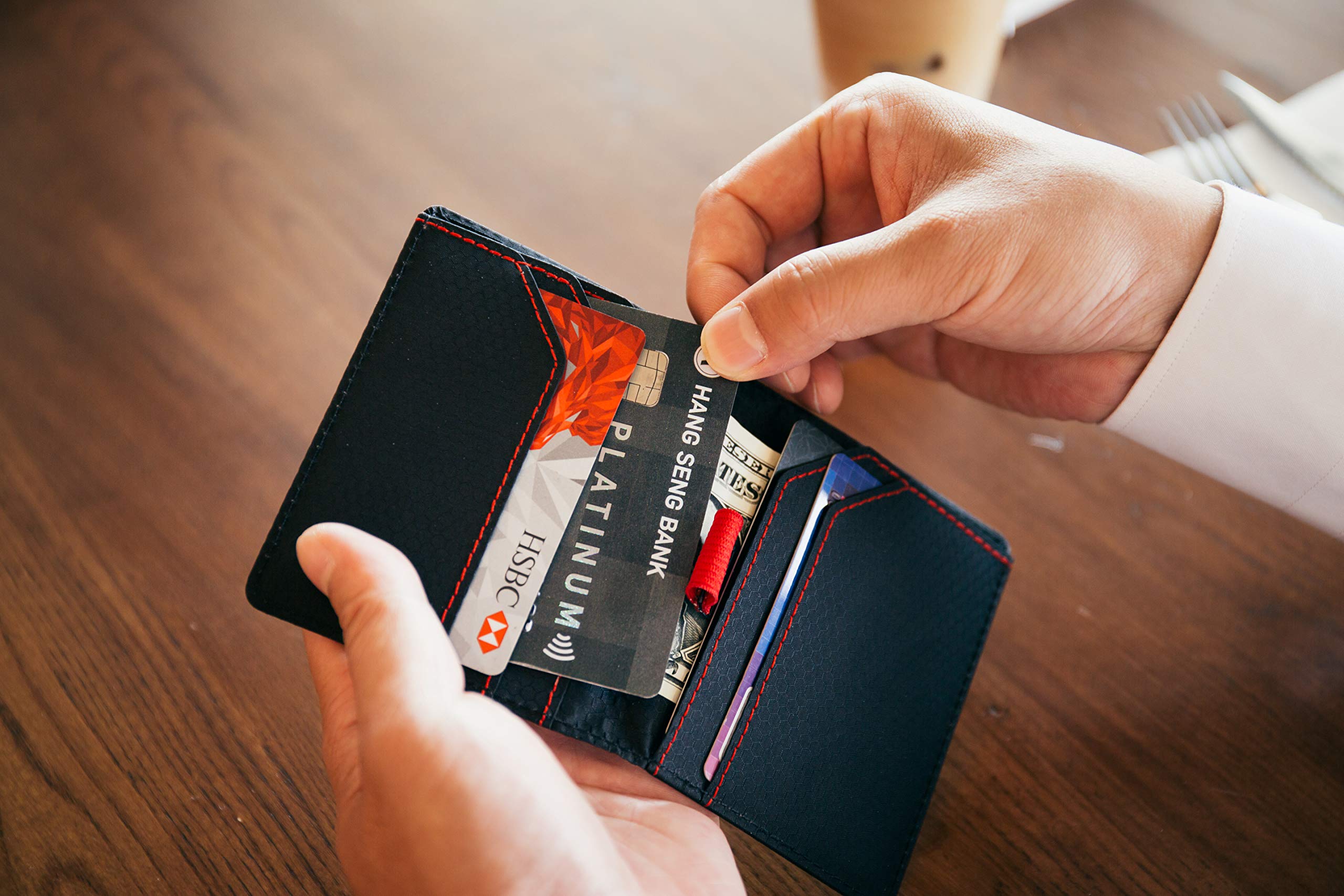 LC Prime Minimal Slim Pen Wallet l A Thinnest PenWallet For Daily Use (Pen is Not Included) (Blue mix Black (Pen is NOT Included))