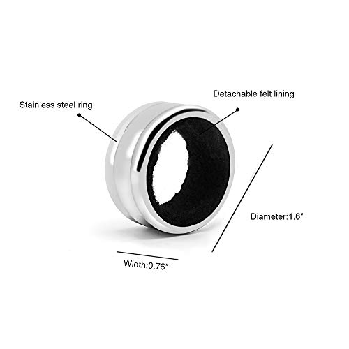 Sunnyac® Pack of 4 Kitchen Stainless Steel Wine Bottle Collars, Durable Wine Drip Ring,1.6 inch (Black Wave)