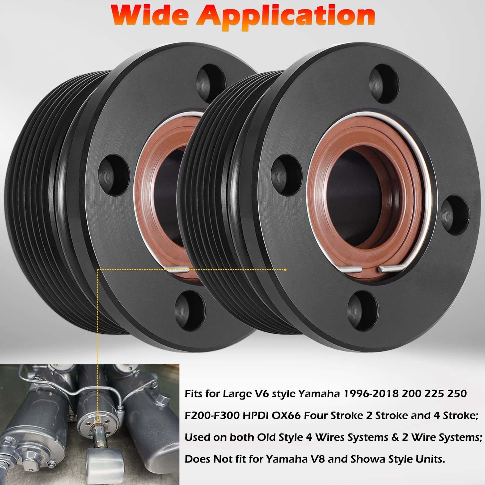 Trim Cap Cylinder with Seals 61A-43821-00-00 FSM040, Fits for Yamaha 200-225-250-300 HP (2-Pieces)