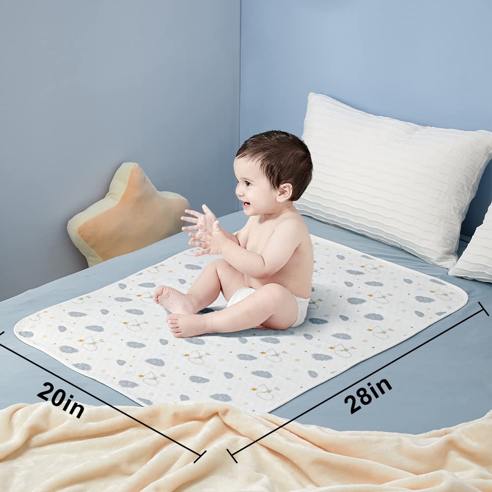 SEEDNUR Baby Changing Mat Portable Changing Pad Travel Waterproof Changing Mat for Baby or Small Toddler 20βx28β(Elephant)