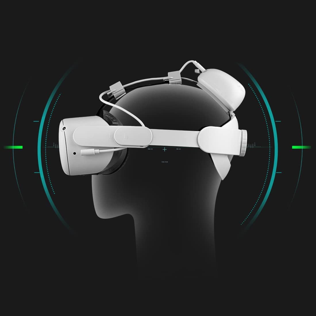 Rebuff Reality 10,000mAh VR Power 2 with Headstrap - Longest Lasting Battery Pack for Oculus Quest 2 / Meta Quest 2, 8 Hours of Playtime &10 Hours of Streaming - Counter Balance Improves Comfort