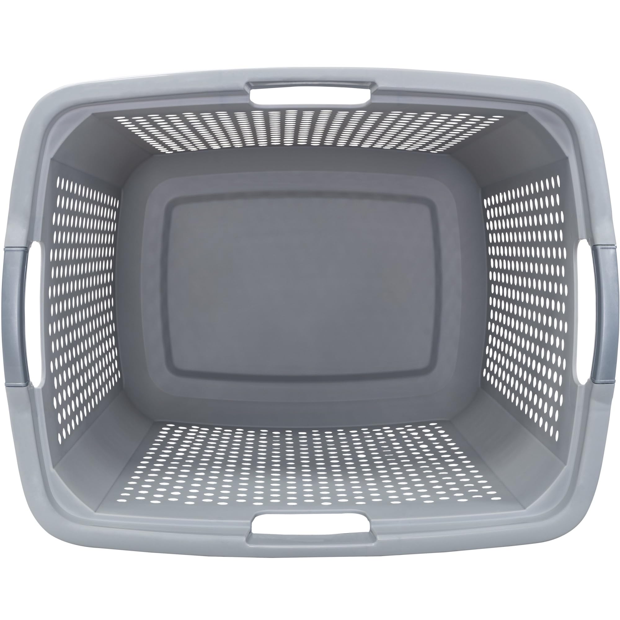 Plastic Laundry Basket 2.5 Bushel, Soft Silver