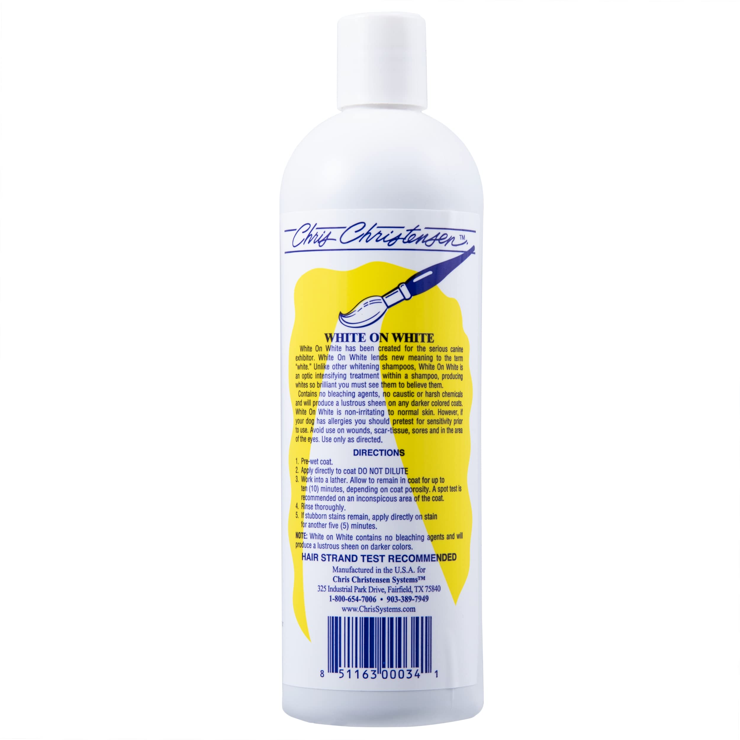 Chris Christensen Groomer's Bundle - White on White Treatment Dog Shampoo, Brightens Whites, Safely Removes Yellow - Ice on Ice Detangling Dog Conditioner, Demat and Detangle, Long Lasting Silkiness