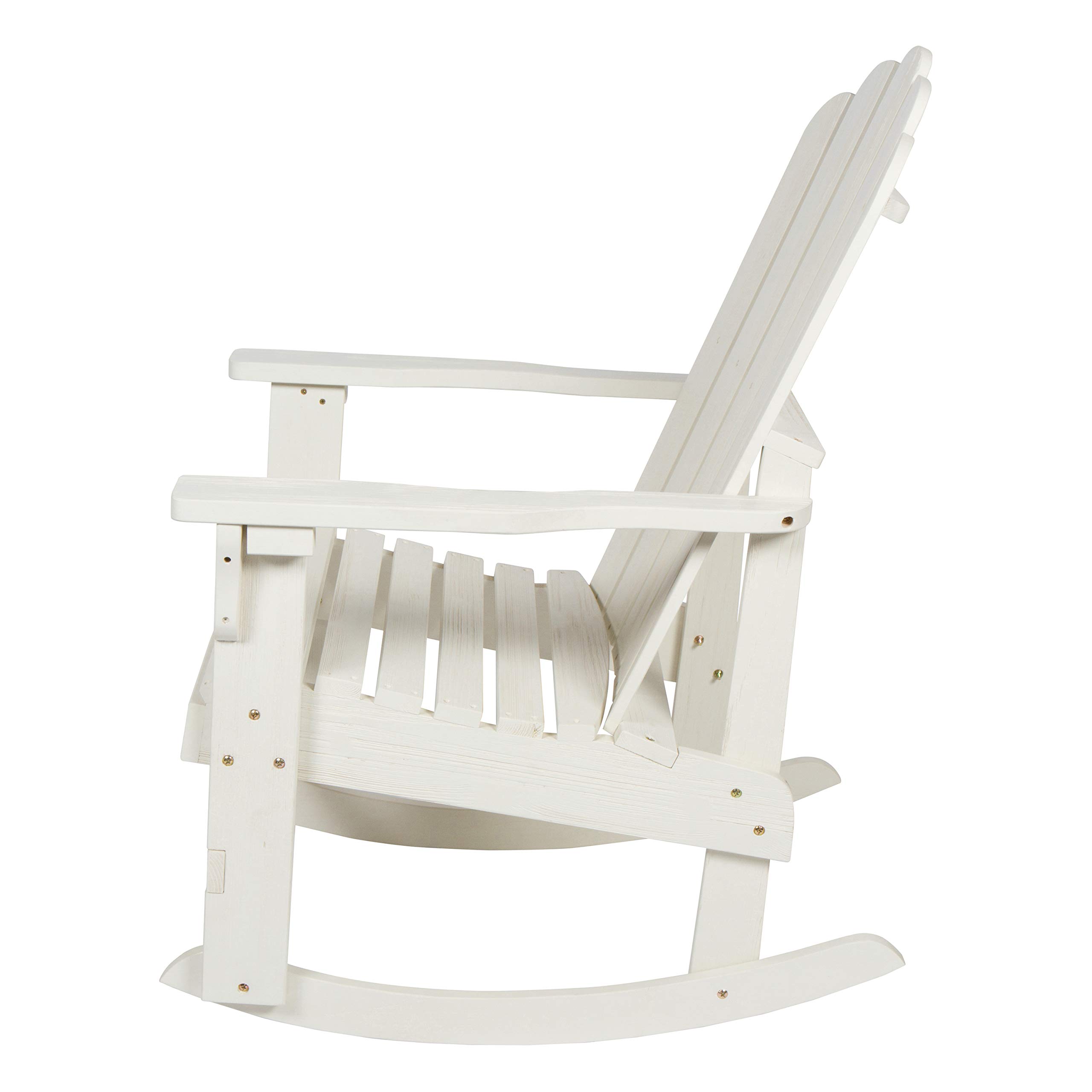 Shine Company 4699EW Marina Adirondack Porch Rocker | Indoor/Outdoor Wood Rocking Chair β Eggshell White