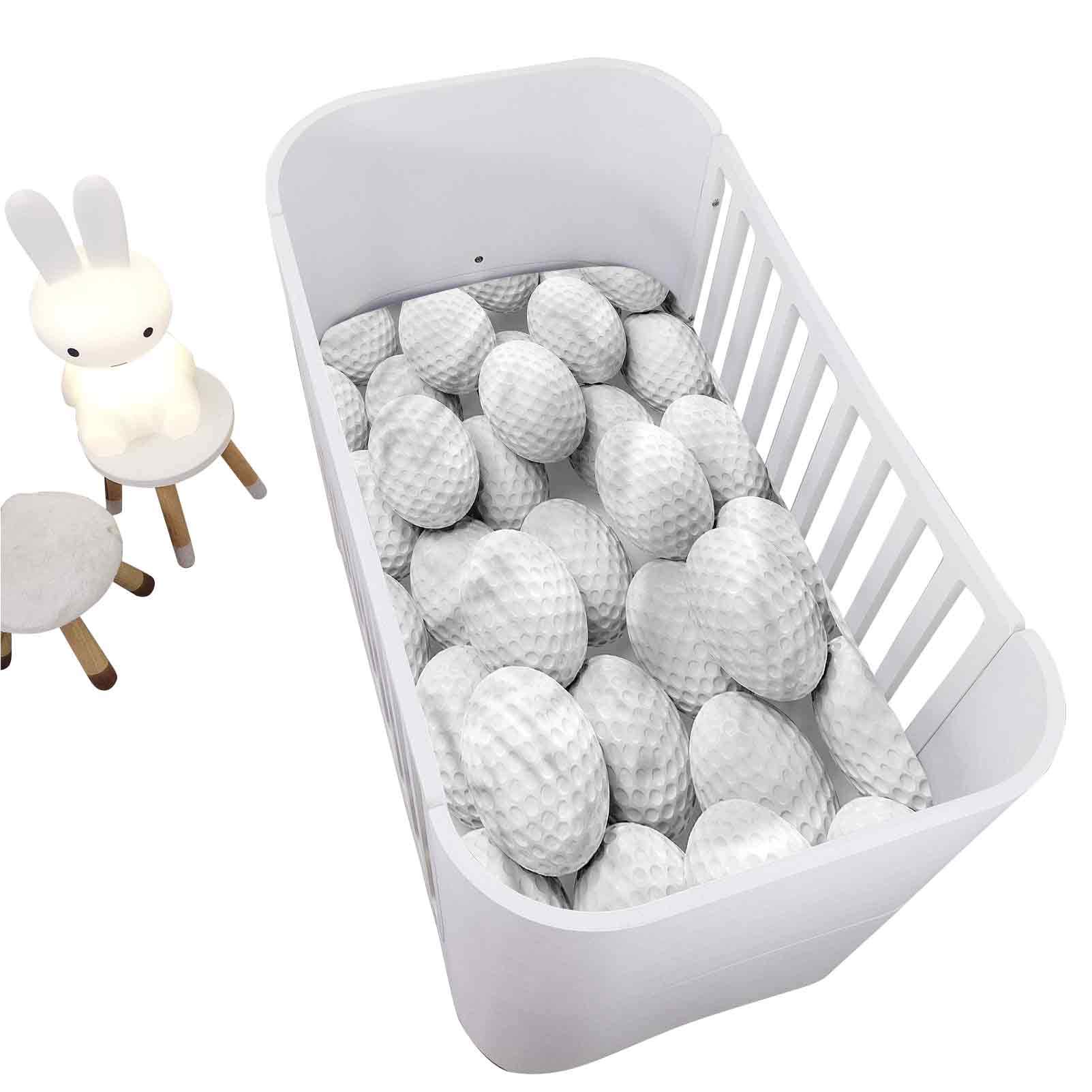 LCGGDB Sports Fitted Crib Sheet,Pile of Realistic Golf Balls Decorative Breathable Cozy Baby Sheet Portable Crib Mattress Topper for Baby Boys Girls,Ultra Soft Jersey,Full Standard,28" x 52"