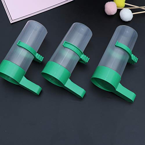 Yardwe 5Pcs Birds Feeder Drinker Waterer Clip with Automatic Drinking Water Sprinkler Proof Bird Cup for Parrots Budgie Cockatiel Lovebirds (M)