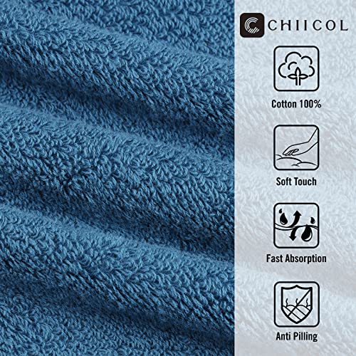 Wash Clothes for Bathroom - Cotton Face Towels Washcloths Bulk for Men or Women, 12 Pack Ultra Soft Bath Towels Set, Absorbent Hotel-Spa-Kitchen Multi-Purpose Face Cloth, Bath Wash Rags