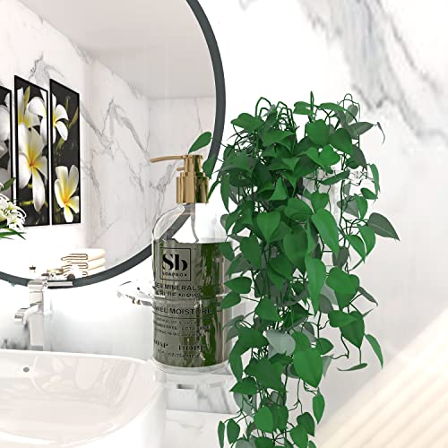 Swvzwy Acrylic Bathroom Adhesive Shelves,Shower Small Shelf,Bathroom Organizer,No Drill,Will Not Damage Bathroom Tiles, Renter Friendly Shelves (2 Pack) (Antique)