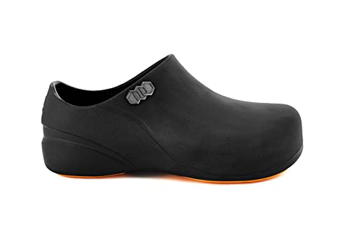 Stico Men's Slip Resistant Chef Clogs, Professional Non-Slip Work Shoes for Restaurant Hospital Nursing Garden [Black/US Men 11]