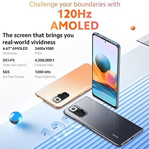 Xiaomi Redmi Note 10 Pro (128GB, 6GB) 6.67in, Snapdragon 732G, 5020mAh Battery, Dual SIM GSM Unlocked Global 4G LTE (T-Mobile, Metro) International Model (Fast Car Charger Bundle, Onyx Gray)