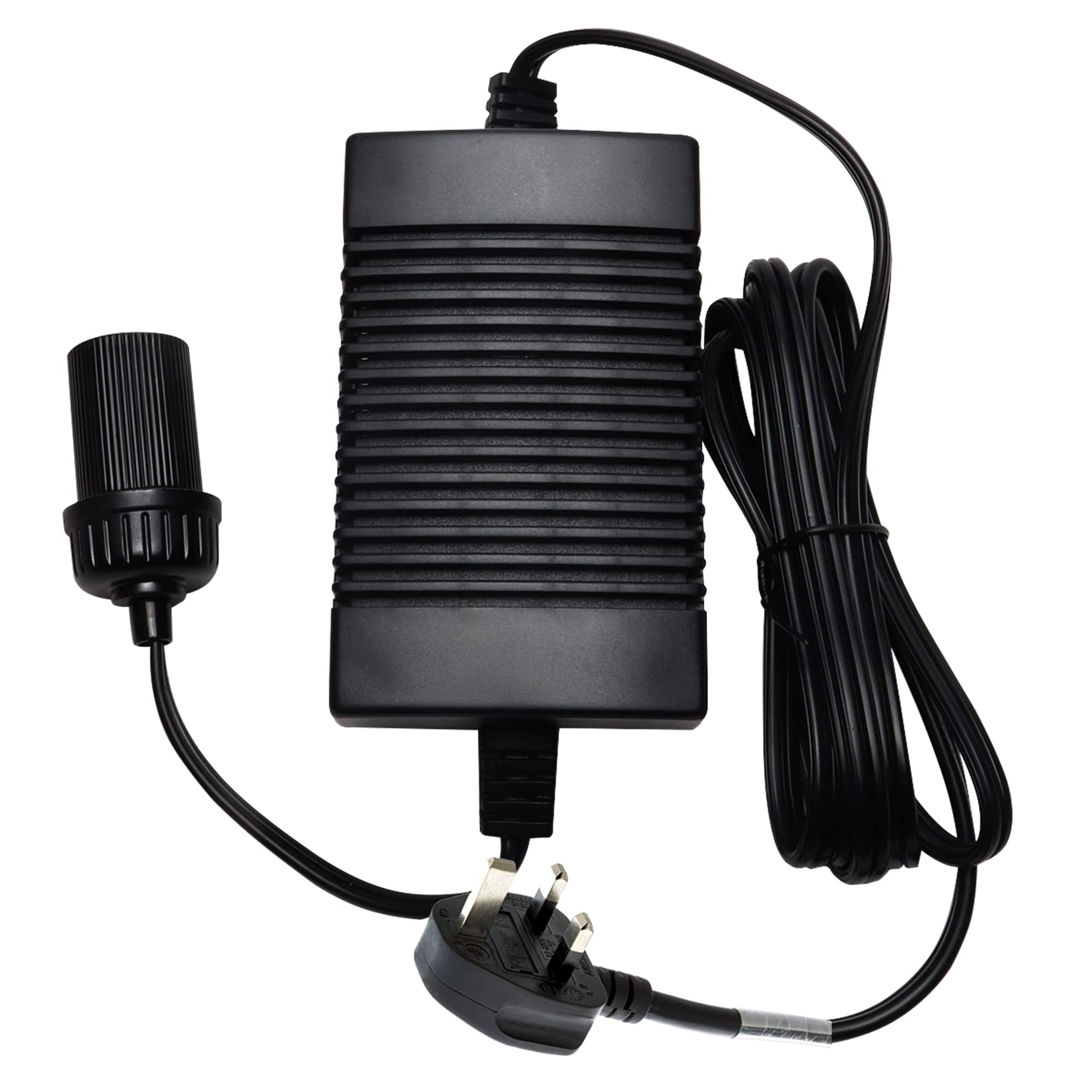 Koolatron 110 Volt AC to 12 Volt DC Power Adapter w/Circuit Breaker, 12V 5A DC Power Converter, Black, 6 Ft (1.8 m) Cord for Portable Devices, Compressor, Car Fridge, and More