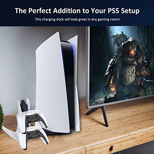 NexiGo PS5 DualSense Controller Charger Special Edition, Wireless Controller Charging Station with Dual USB C Ports, Dual USB Fast Charging Dock for Sony Playstation 5 Dualsense Controller