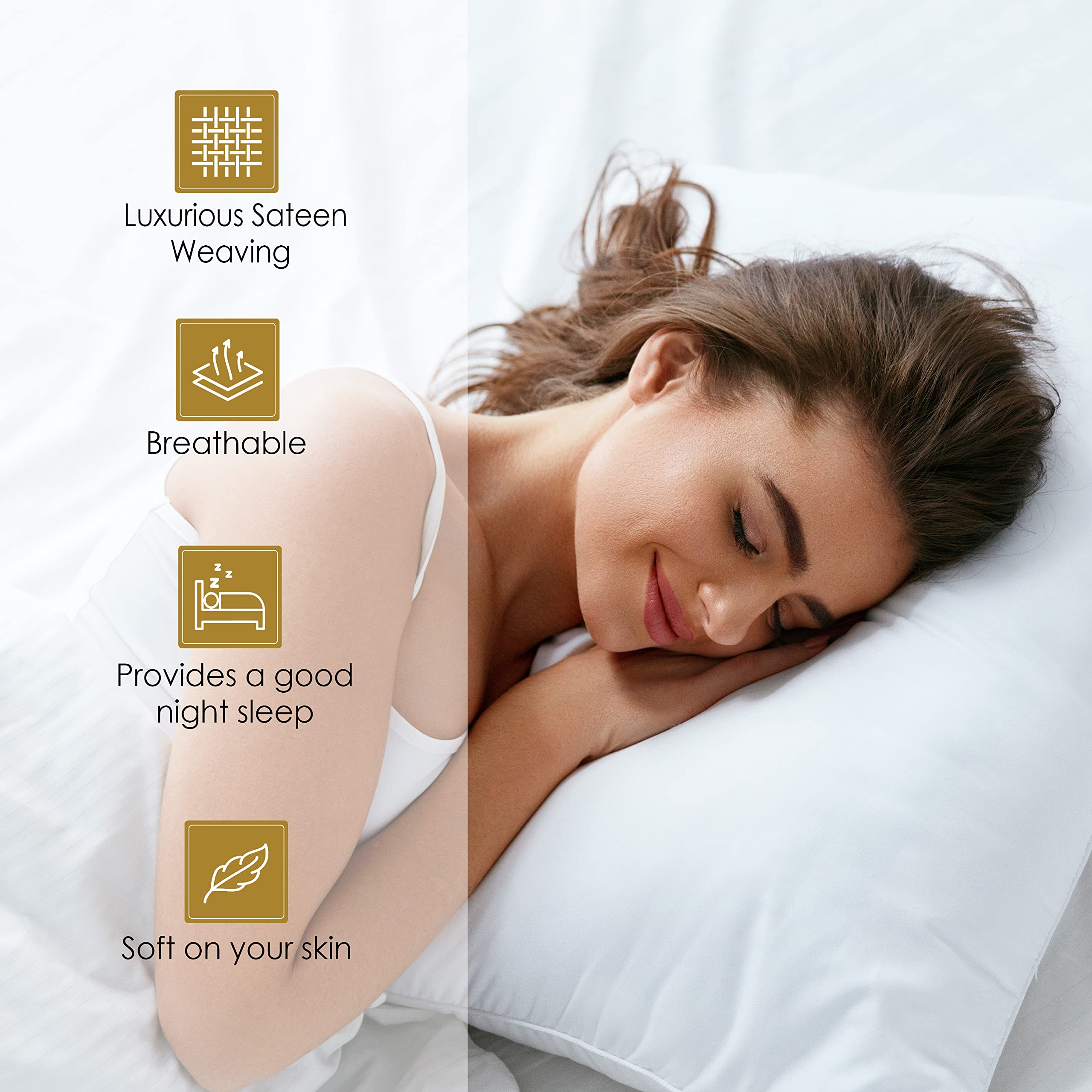 Superior Egyptian Cotton 4 Piece Sheet Set, Luxury 1000 Thread Count, Eco-Friendly, Sustainable Sheets, Ultra-Soft Basics, Solid, Deep Pocket Fitted Sheet, Flat Sheet, Pillowcases, King, Ivory