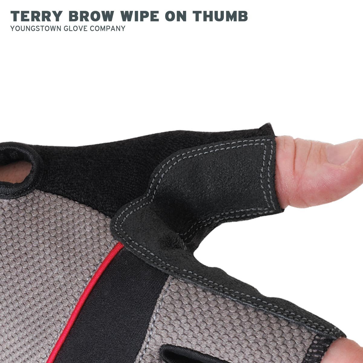 Youngstown Glove Carpenter Plus Fingerless Work Gloves For Men - Mechanic, Washable, Durable - Gray