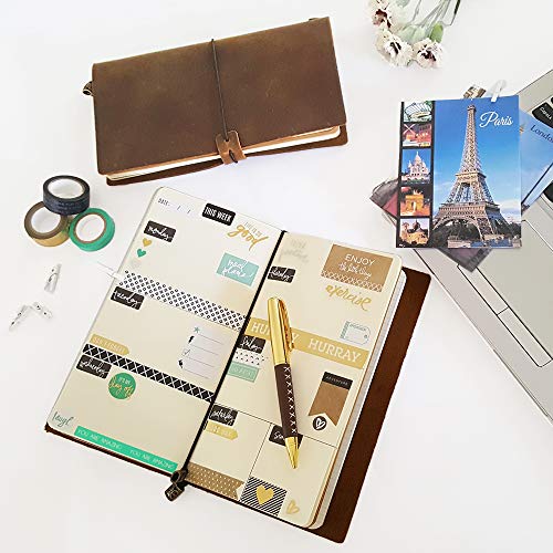 Traveller's Notebook Elastic Bands - Leather Journal Refill Connection Band Straps Replacements - 5 Pack of Jump Bands with Toggles for Leather Journals and Standard TN Travellers Notebooks
