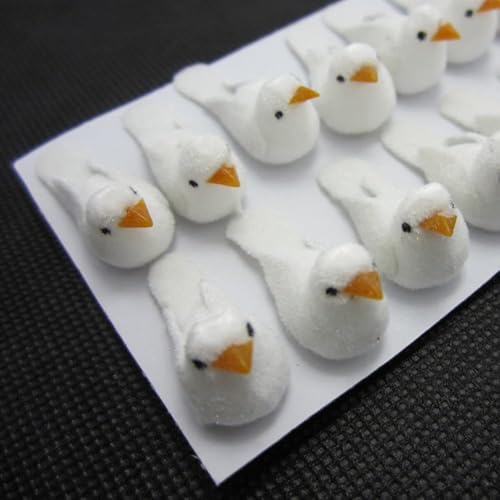 Pursuestar 24Pcs Artificial Mini Peace Dove Pigeon Handmade Candy Box Home Garden Craft Kit Wedding Photograph DIY Decor Ornaments