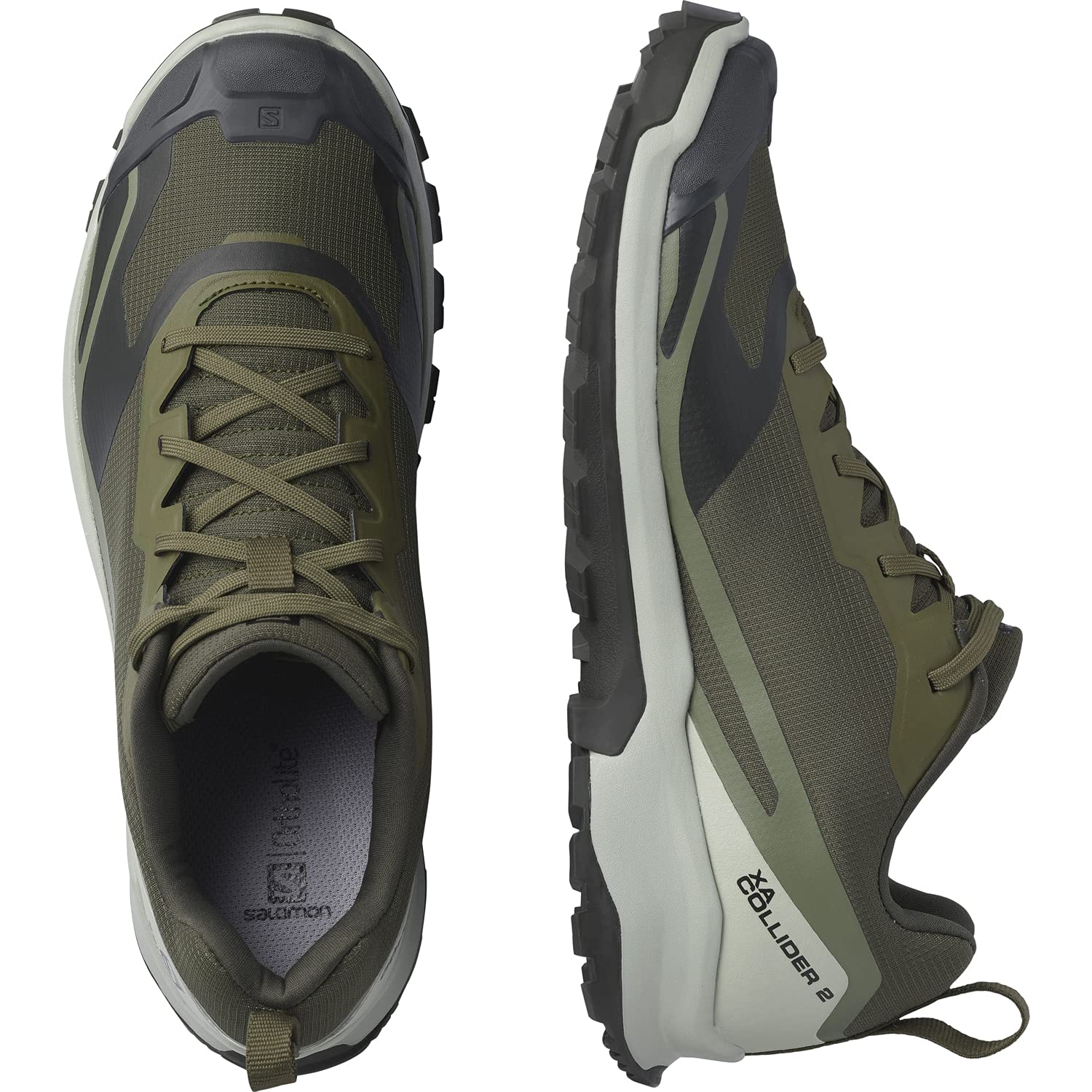 Salomon XA COLLIDER 2 Trail Running Shoes for Men, Olive Night/Mineral Gray/Peat, 12