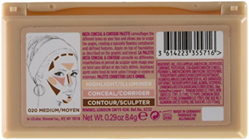 Rimmel Insta Flawless Insta Conceal and Contour Palette, Medium, 0.25 Ounce