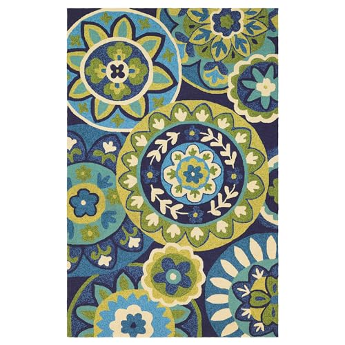 Couristan Covington Rip Tide/Ocean-Green, Indoor/Outdoor (8' x 11') Area Rug